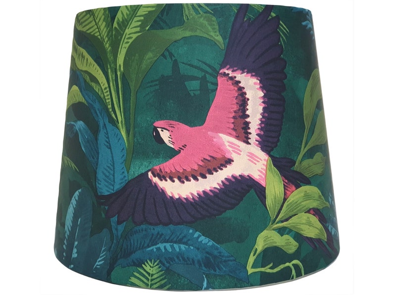 Jungle Lampshade Ceiling Light Shade Tropical Parrot Bird Palm Leaf ...