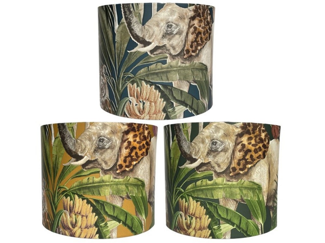 Jungle Safari Animals Lampshade Ceiling Light Shade Leaves - Etsy UK
