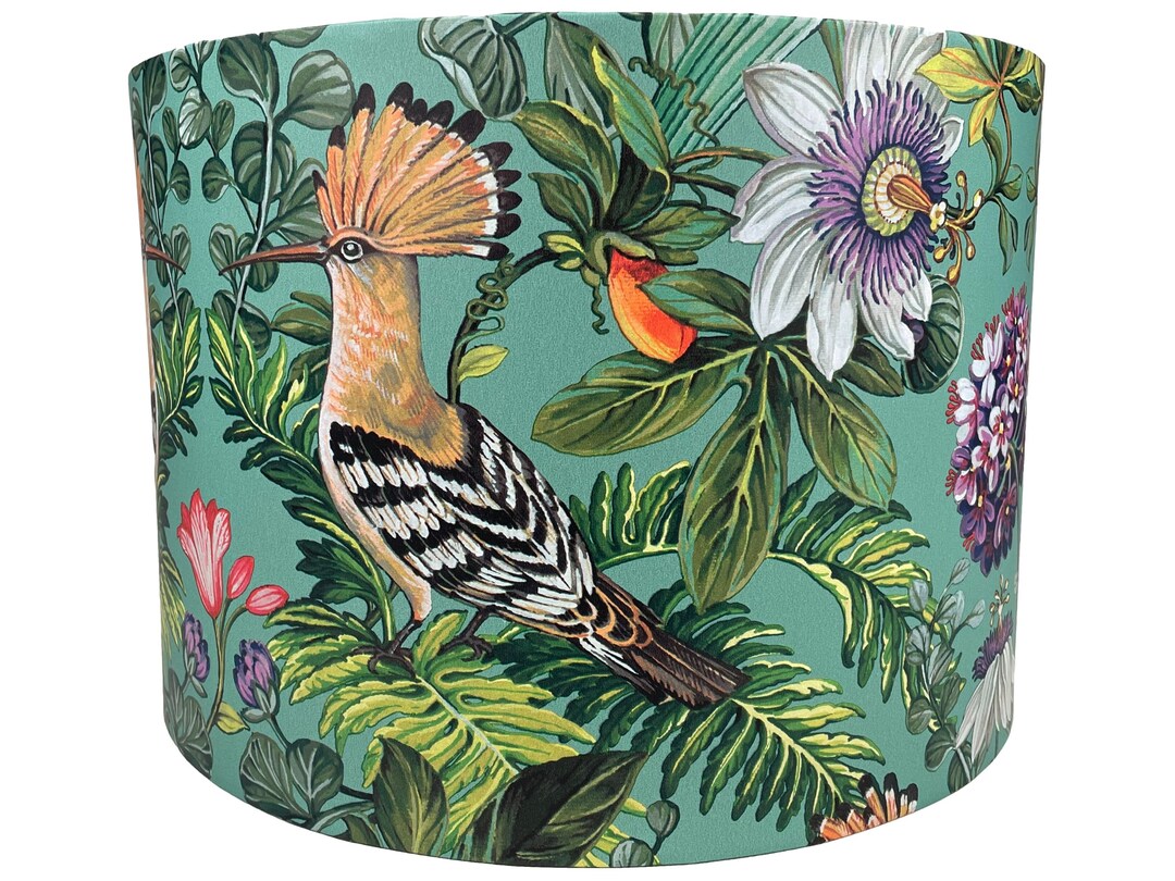 Tropical Bird Lampshade Ceiling Light Shade Floral Botanical Theme ...