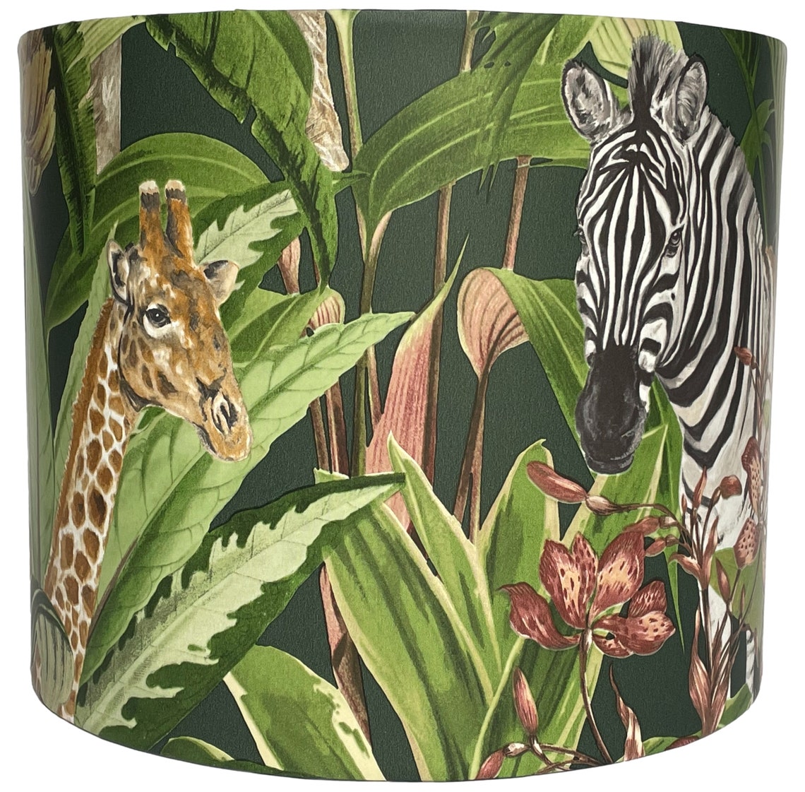 Jungle Safari Animals Lampshade Ceiling Light Shade Leaves - Etsy UK