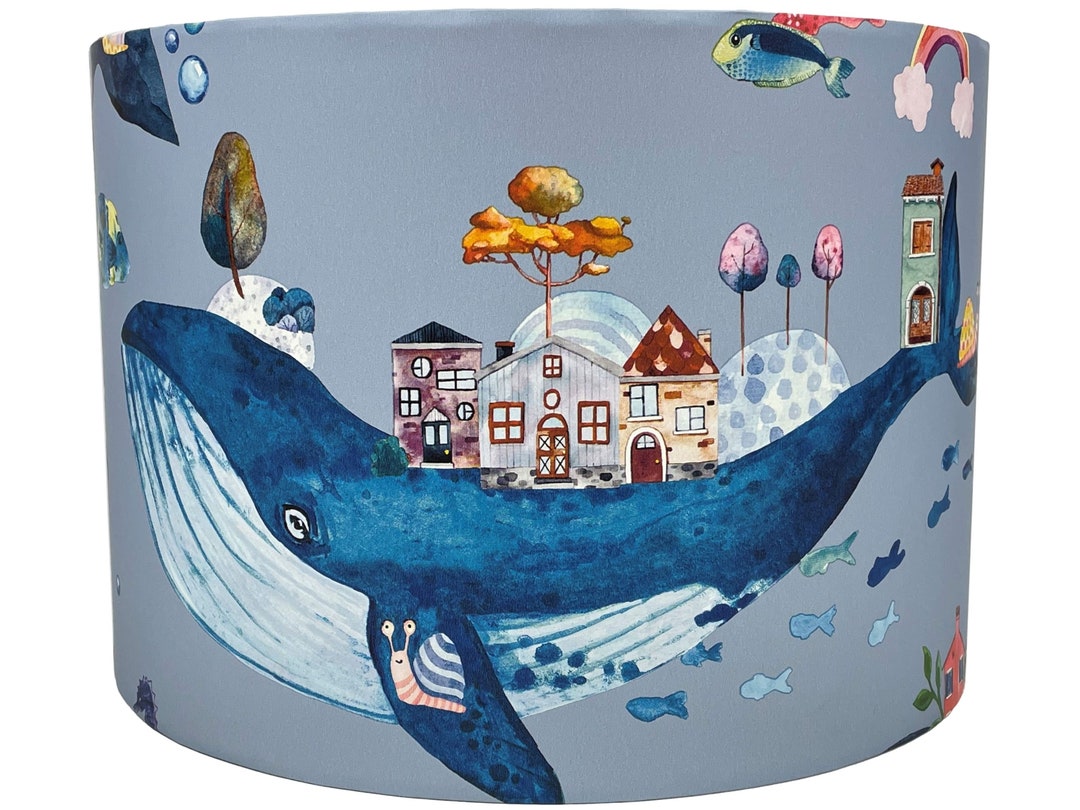 Under the Sea Lampshade Ceiling Light Shade Kids Whale Fish Sea ...