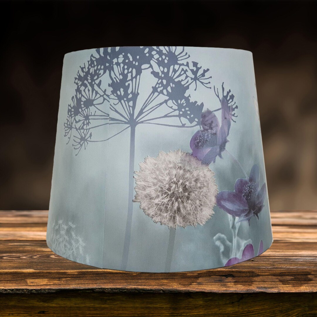 Floral Table Lamp Shade Ceiling Light Shade Duck Egg Botanical Spring ...