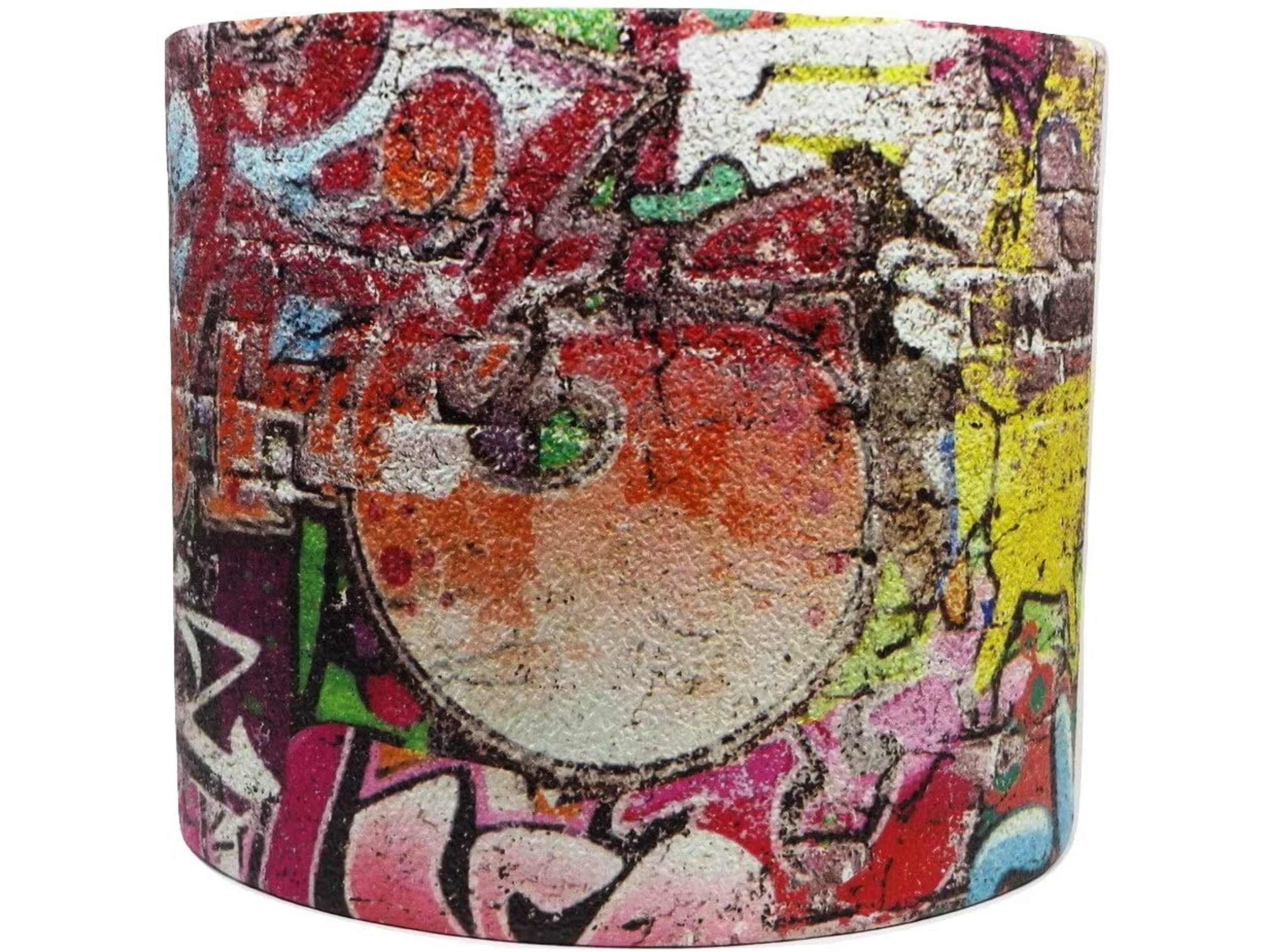 Graffiti Lampshade Ceiling Light Shade Brick Wall Print Drum - Etsy UK