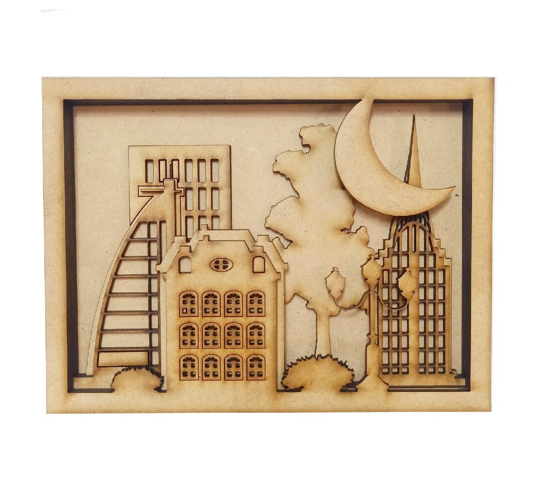 Buy Ciudad En Capas, Layered City. Dxf, Svg, Ai, Eps, Cdr. Online in ...