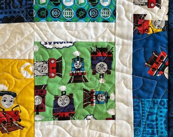 Thomas the Train Quilt toddler Bedding - Etsy