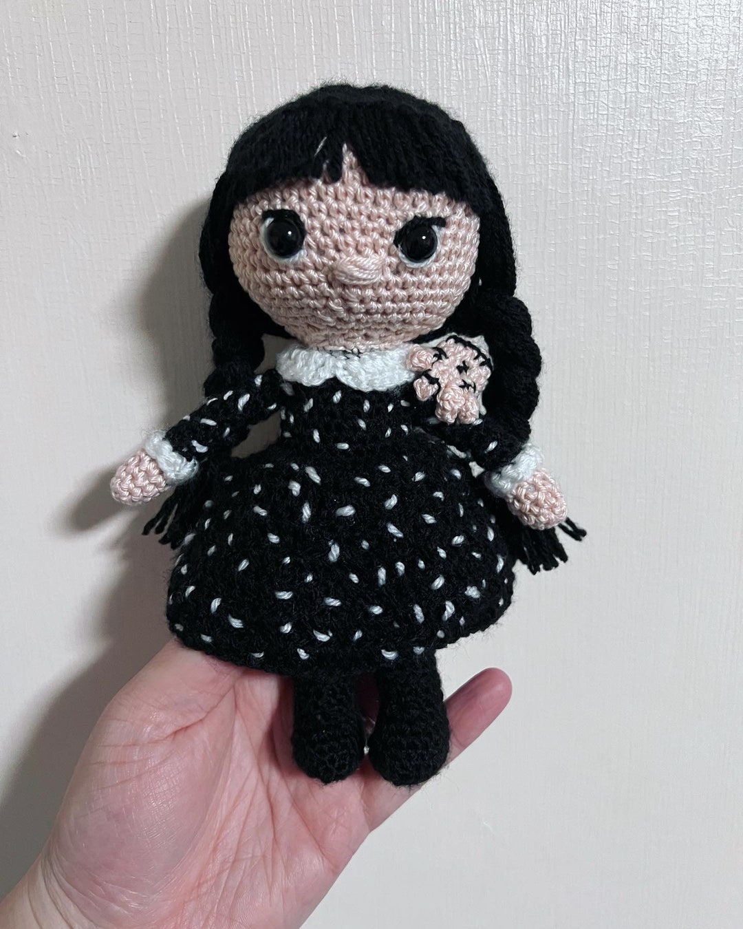 Wednesday Addams Crochet Teddy - Etsy