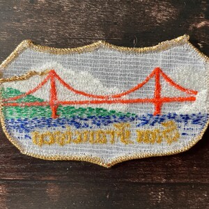 Vintage Patch Golden Gate Bridge San Francisco California Gold Thread ...