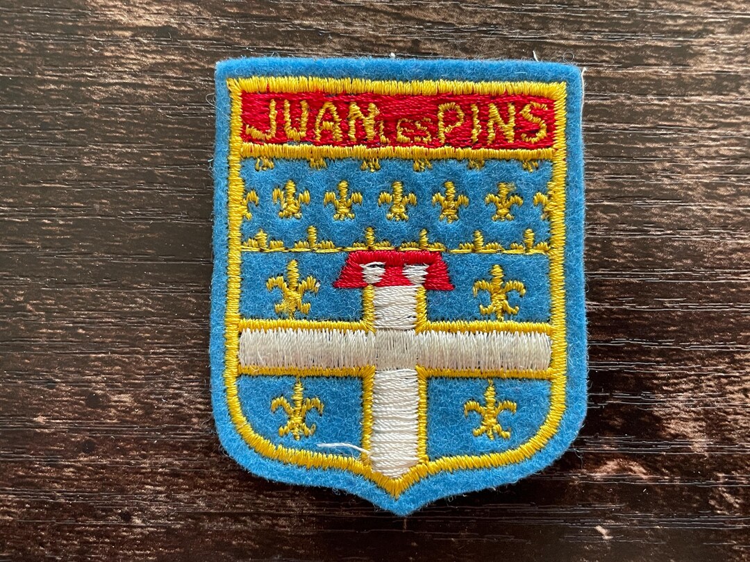 Vintage Patch Juan Les Pins FRANCE French Antibes Beach Fleur De Lis ...