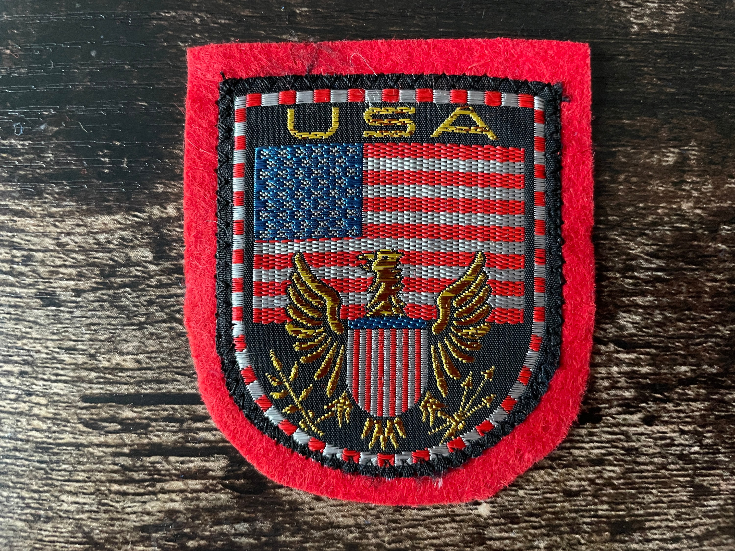Vintage Patch American Flag USA AMERICA Stars & Stripes Eagle Felt Sew ...