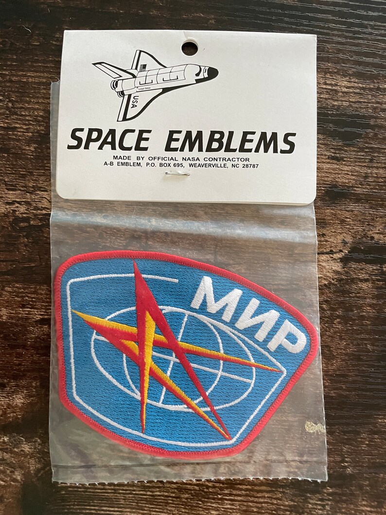 Mir Patch Space Station Soviet Union Mission Space Shuttle Applique USSR Embroidered Outer Space ...