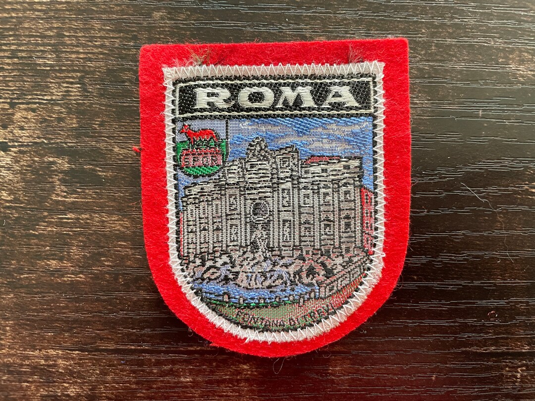 Vintage Patch Rome ITALY Roma Trevi Fountain Italian Sew on Applique ...