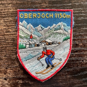 Vintage Patch Oberjoch GERMANY Bavaria Skiing Patch Bavarian Alps Sew ...