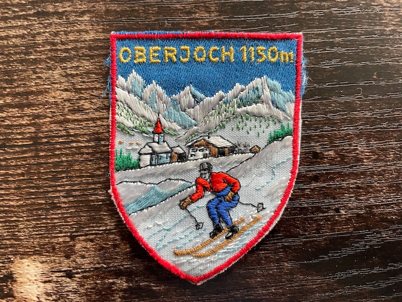 Vintage Patch Oberjoch GERMANY Bavaria Skiing Patch Bavarian Alps Sew ...