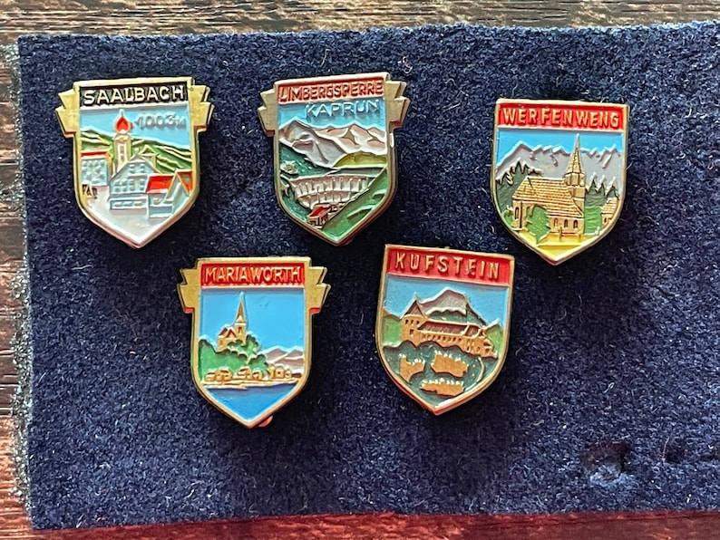 Vintage Pin AUSTRIA for Tyrolean Hat Austrian Kufstein Maria Worth Ski ...