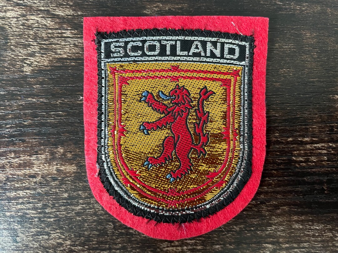 Vintage Patch SCOTLAND Scots Scottish Lion Coat of Arms Sew on Applique ...