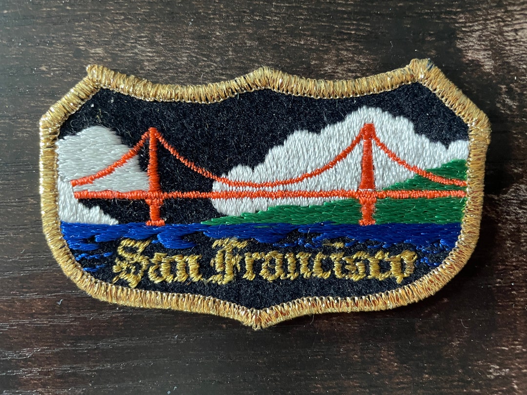 Vintage Patch Golden Gate Bridge San Francisco California Gold Thread ...
