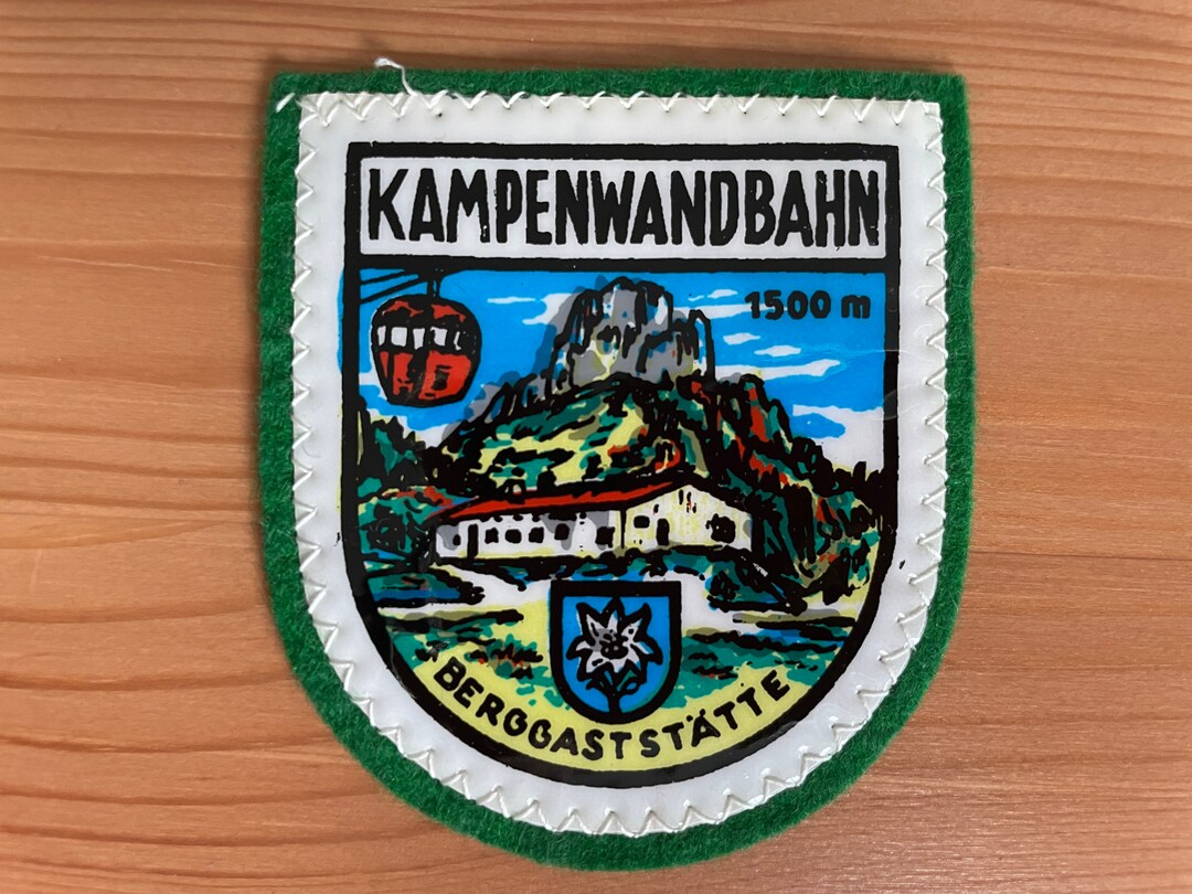 Vintage Patch Kampenwandbahn GERMANY Bavaria Cable Car Sew on Applique Some Embroidered Travel ...