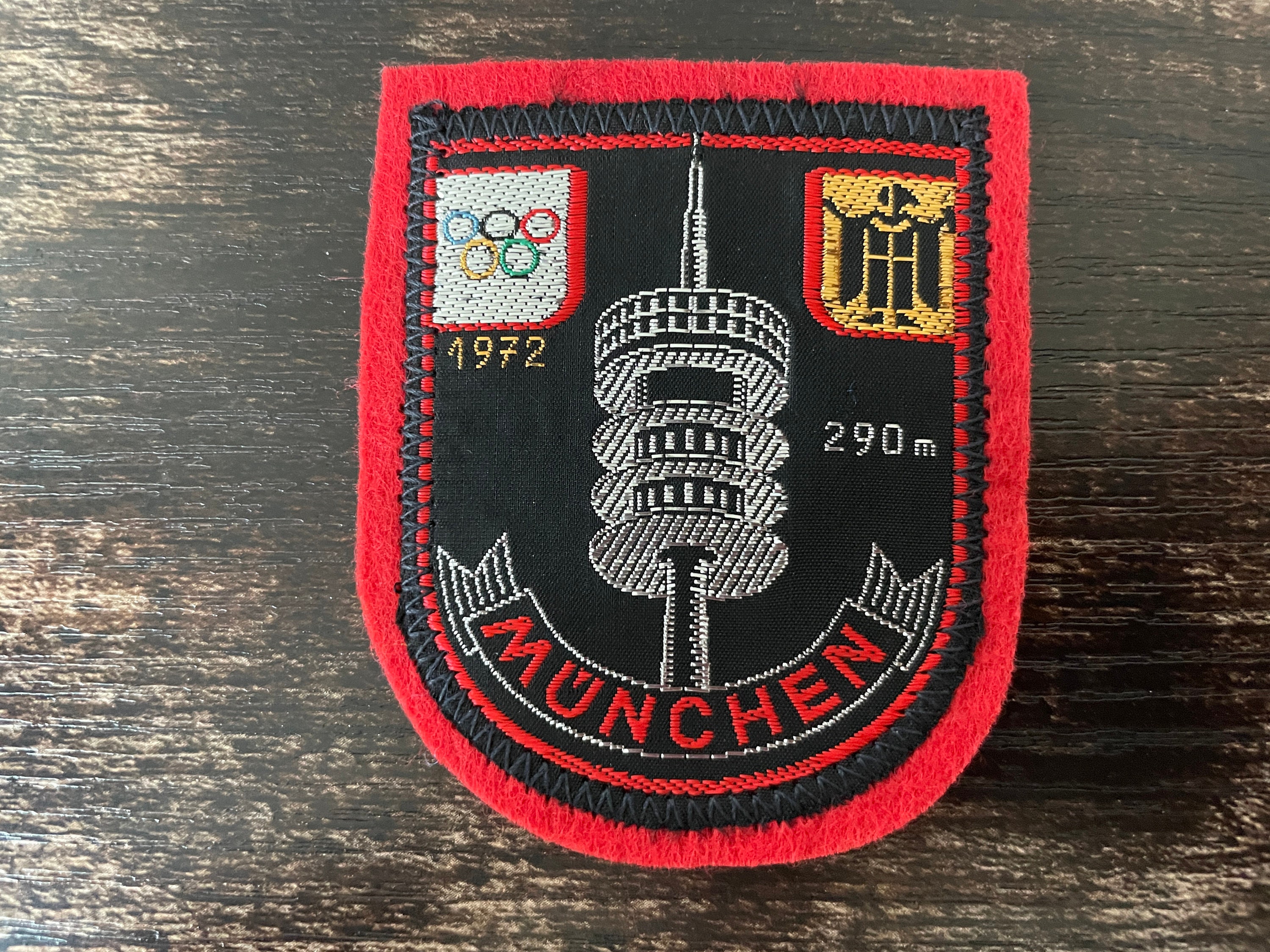 Vintage Patch Munich Olympic Tower 1972 Bavaria GERMANY Sew on Applique ...