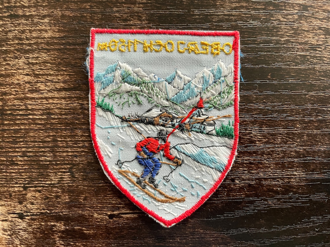 Vintage Patch Oberjoch GERMANY Bavaria Skiing Patch Bavarian Alps Sew ...