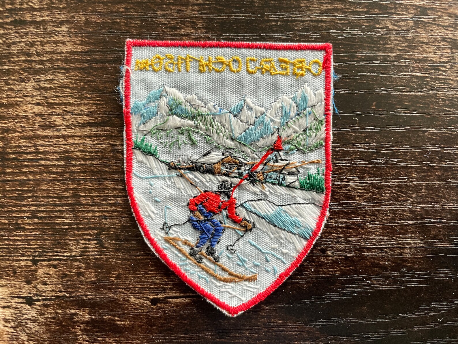 Vintage Patch Oberjoch GERMANY Bavaria Skiing Patch Bavarian Alps Sew ...