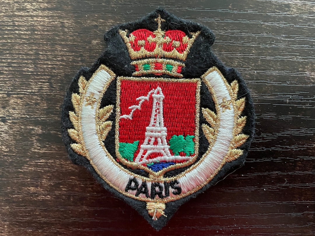 Vintage Patch Paris FRANCE French Eiffel Tower & Crown on Applique ...