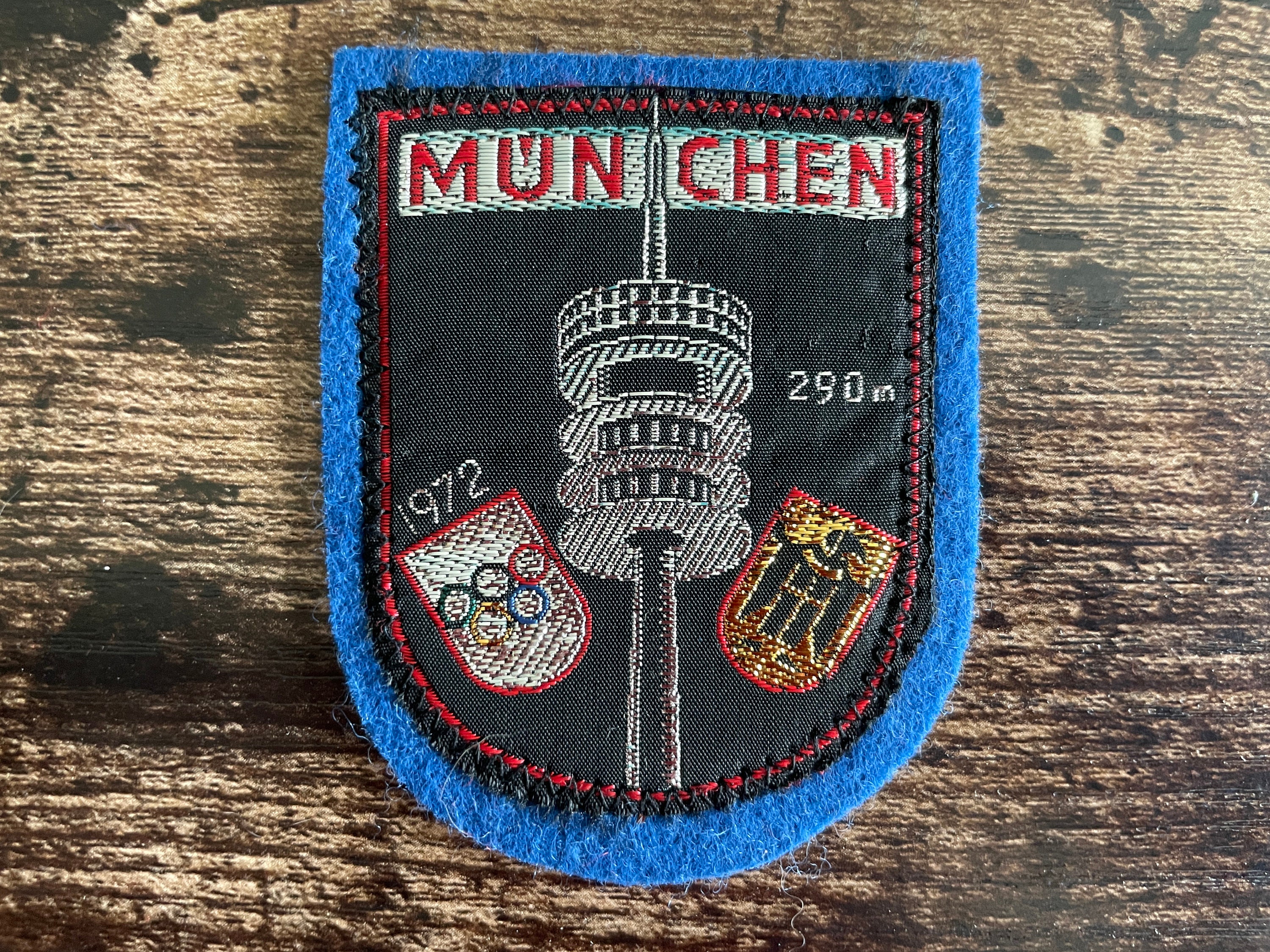 Vintage Patch Munich Olympic Tower 1972 Bavaria GERMANY Sew on Applique ...