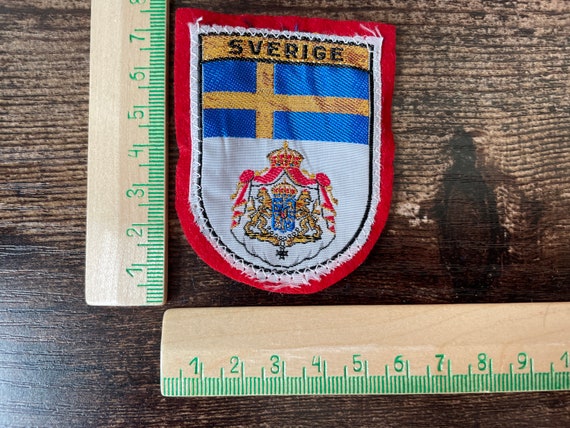 Vintage Patch SWEDEN Sverige Swedish Flag Coat of Arm… - Gem