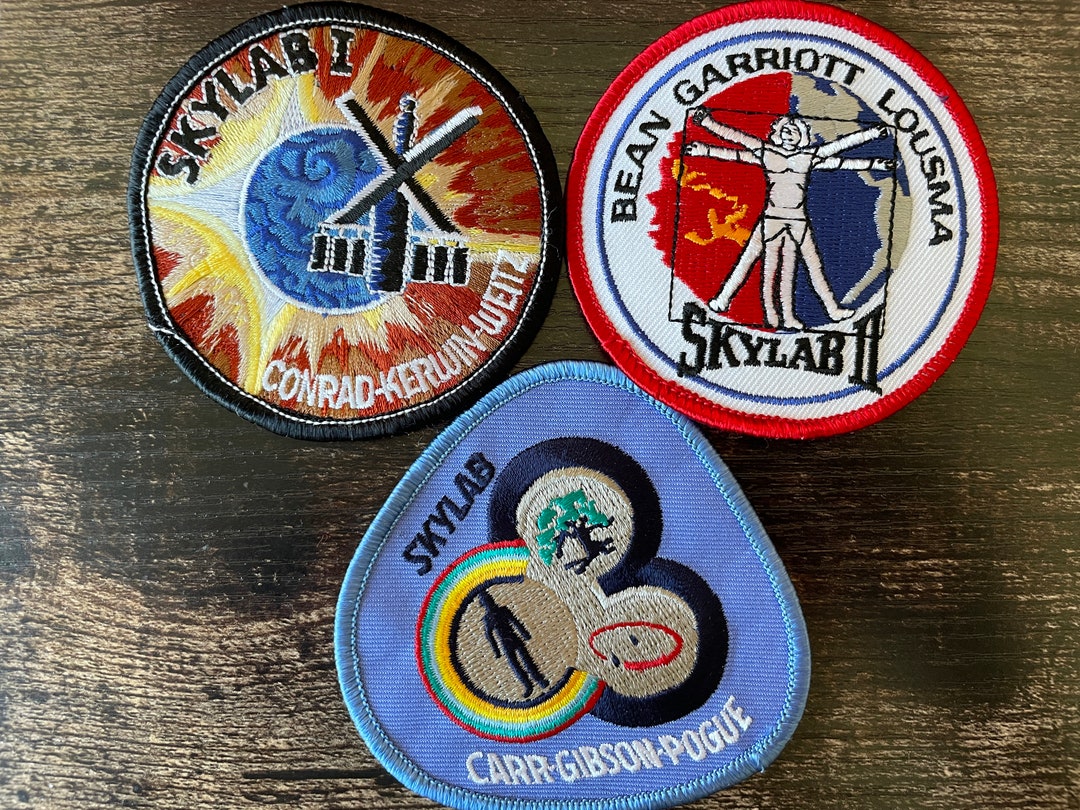 Vintage Patch Skylab Set 3 NASA USA American Space Program Station Applique Embroidered Travel ...