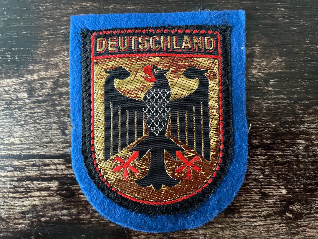Vintage Patch GERMANY German Coat of Arms Deutschland Eagle on Flag Sew ...
