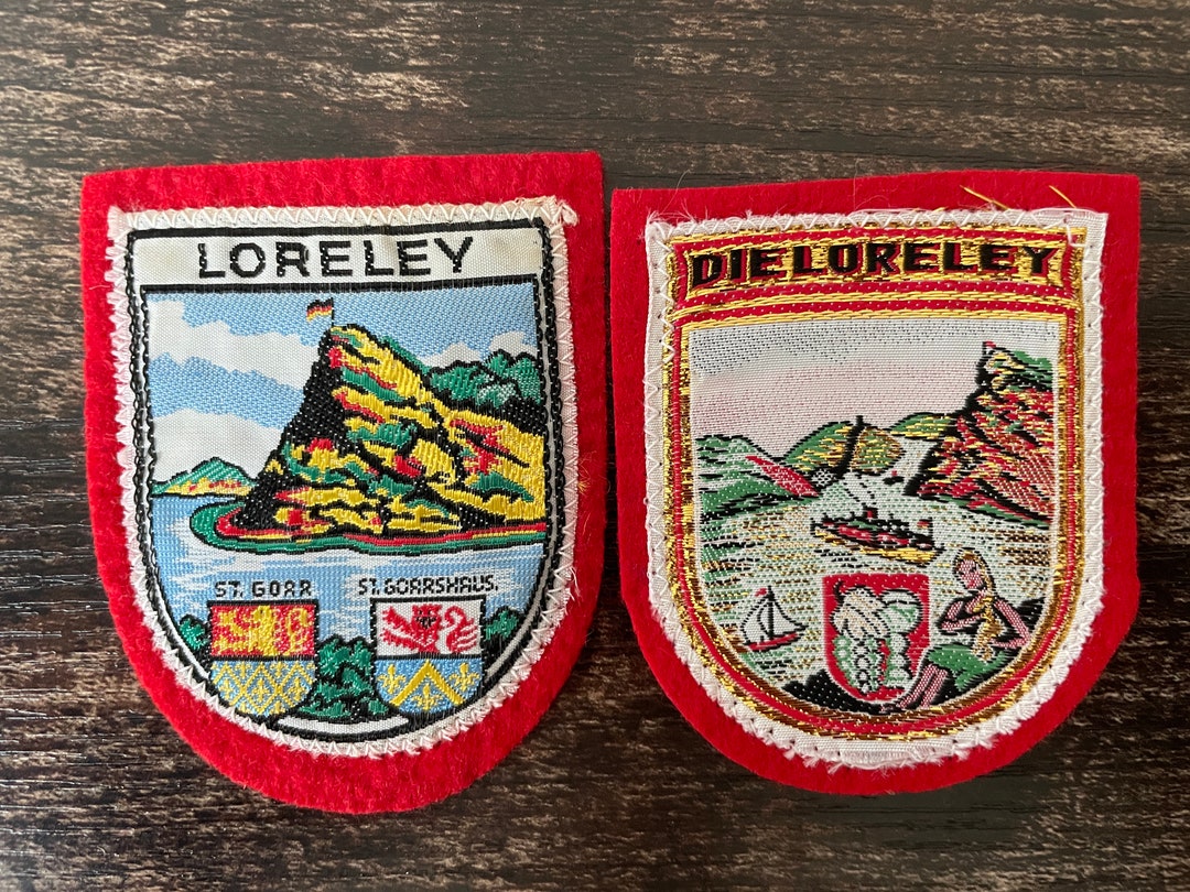 Vintage Patch Lorelei GERMANY Loreley German Rhine River Statue UNESCO ...