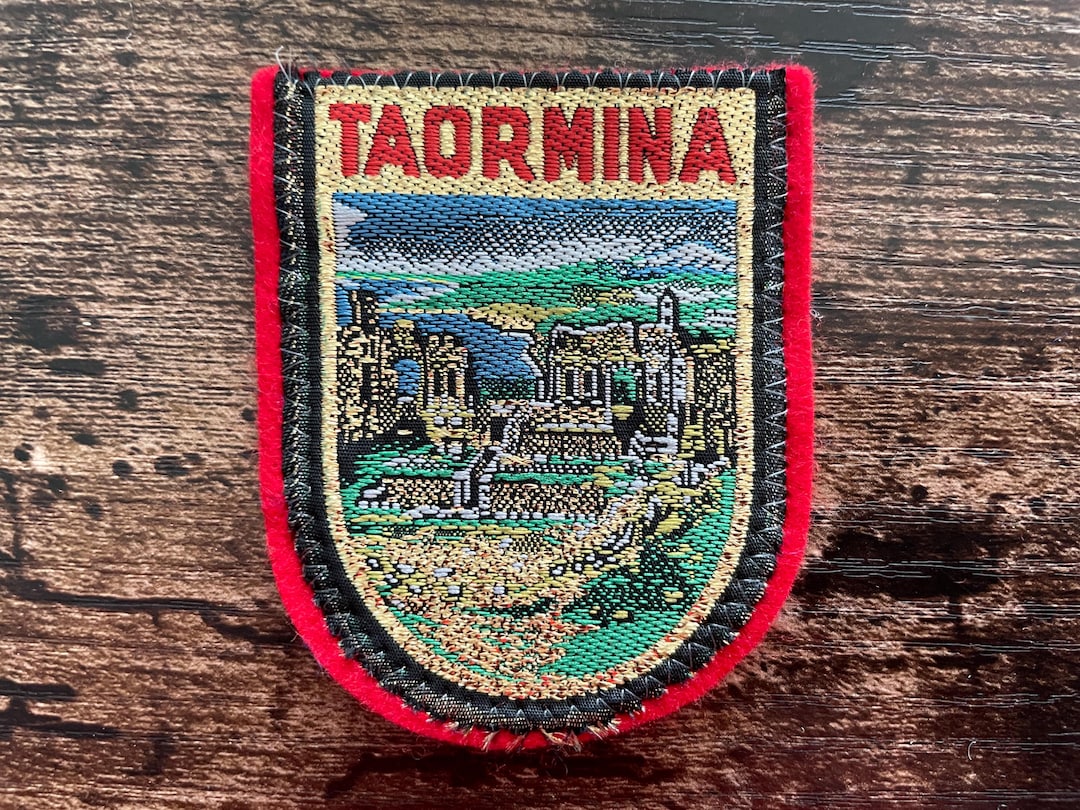 Vintage Patch Taormina Sicilia ITALY Italian Sicily Sew on Applique Patches Some Embroidered ...