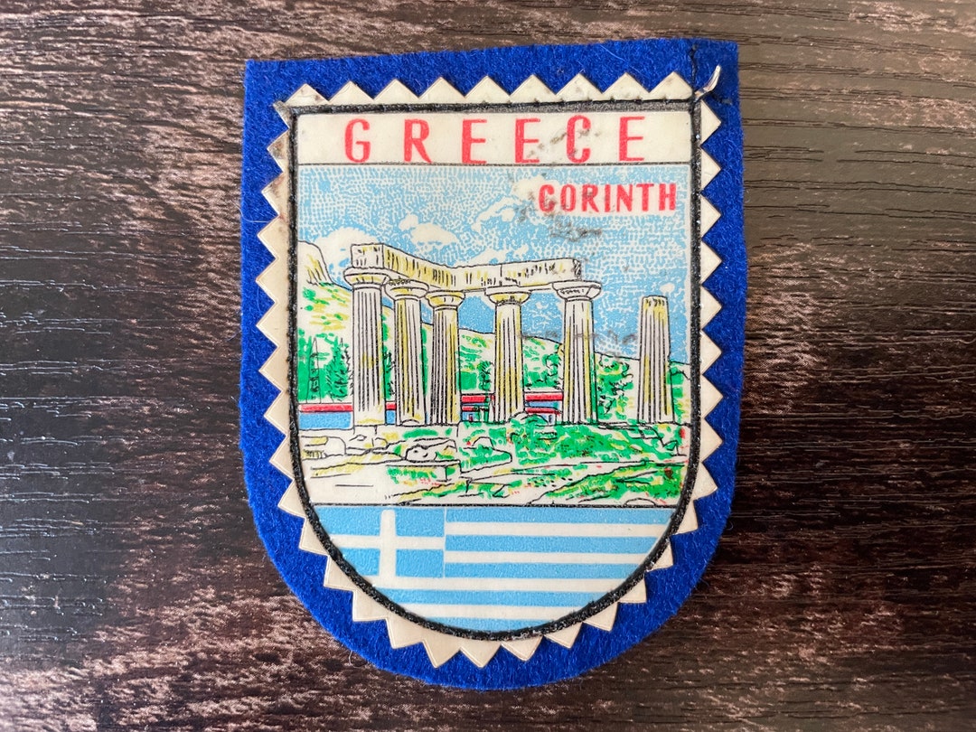 Vintage Patch Corinth GREECE Greek Corinthia Peloponnese Ancient Greece ...