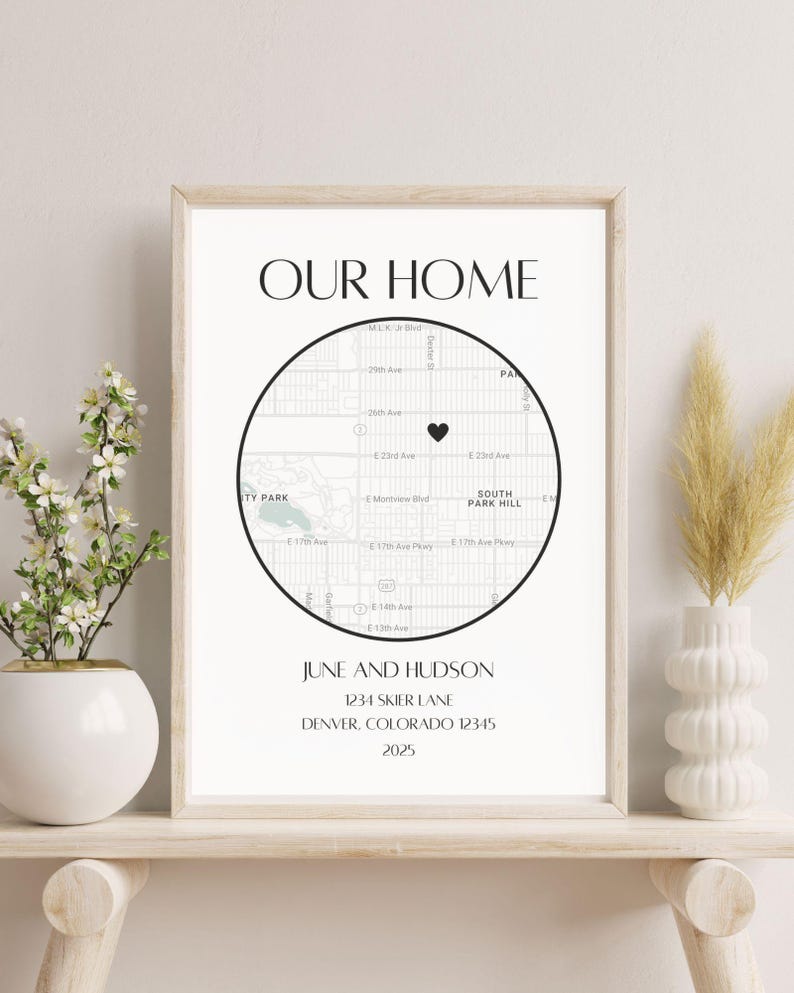 New Home Map Sign | Housewarming Gift | Personalized Home Map | HOME ...