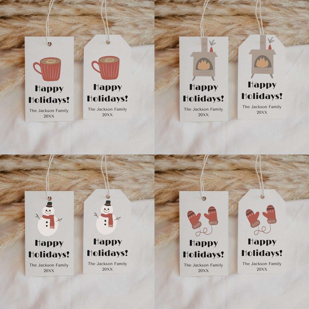 Holiday Gift Tag Bundle | Printable Tag | Christmas Party Favor Tag ...