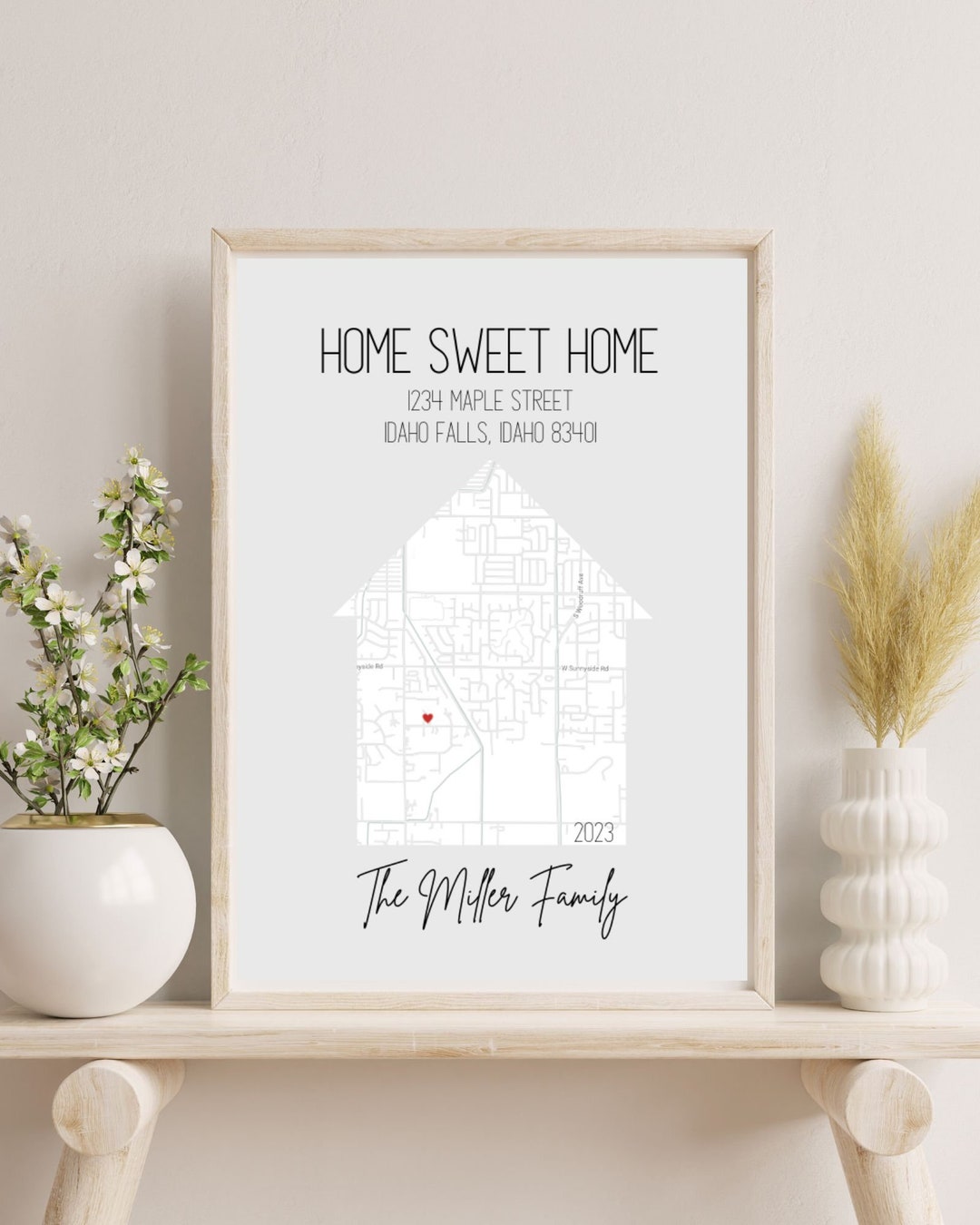 Personalized Home Map | HOME SWEET HOME | Housewarming Gift | Buyer ...