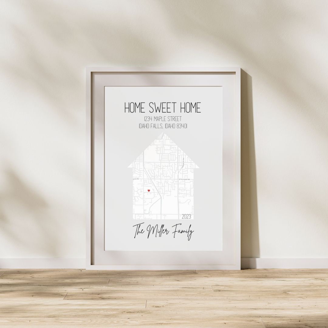 Personalized Home Map | HOME SWEET HOME | Housewarming Gift | Buyer ...