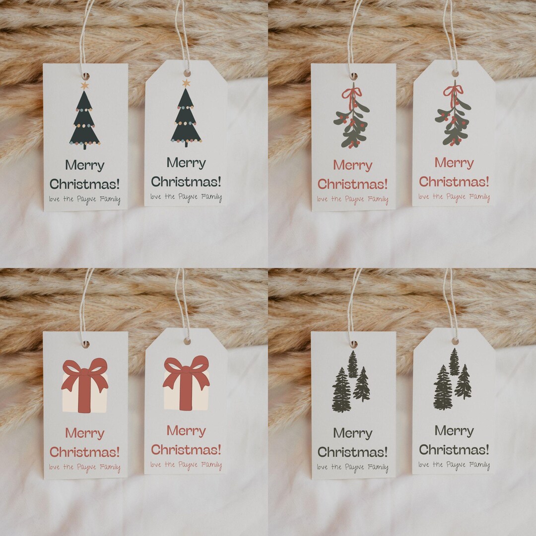 Editable Christmas Gift Tag Bundle | Printable Holiday Favor (digital ...