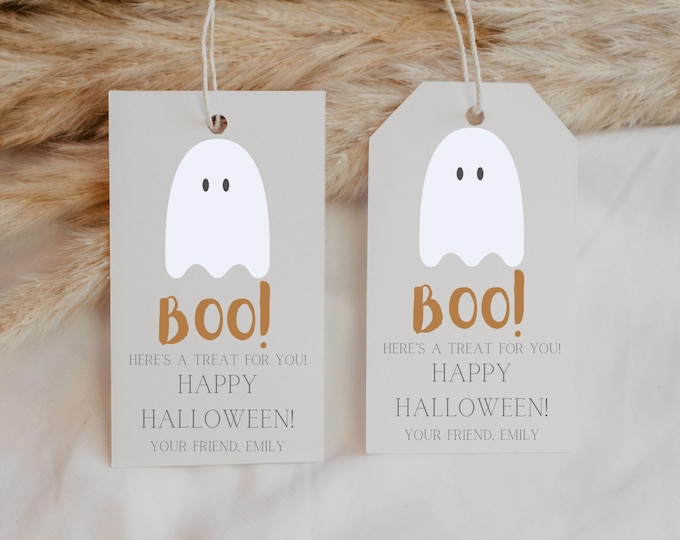 PRINTABLE You've Been Booed! Happy Halloween! Cute Ghost Gift Tag ...