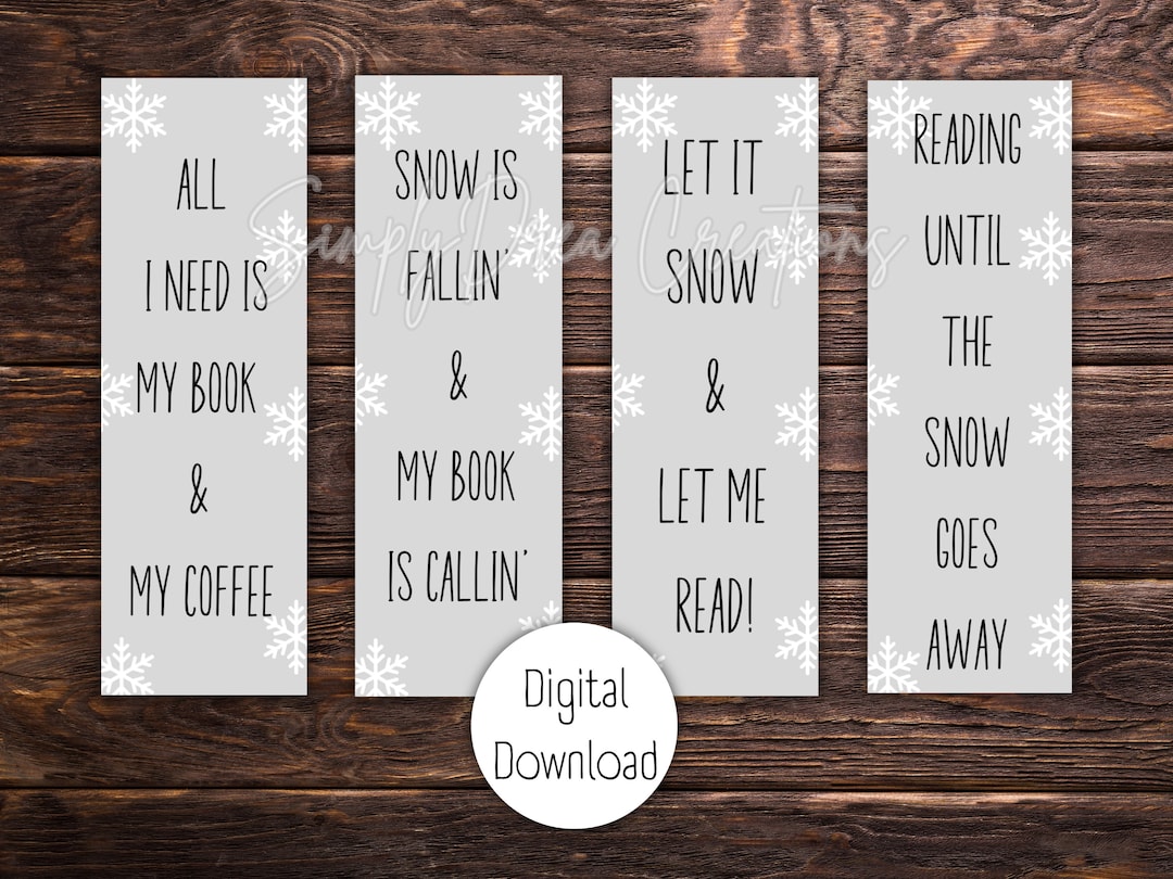 Printable Snow Bookmarks - Instant Download - Etsy