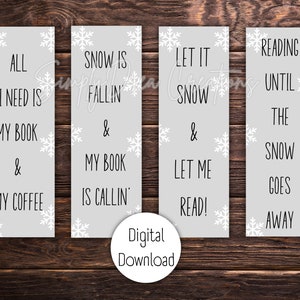 Printable Snow Bookmarks Instant Download - Etsy