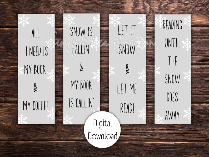 Printable Snow Bookmarks Instant Download - Etsy