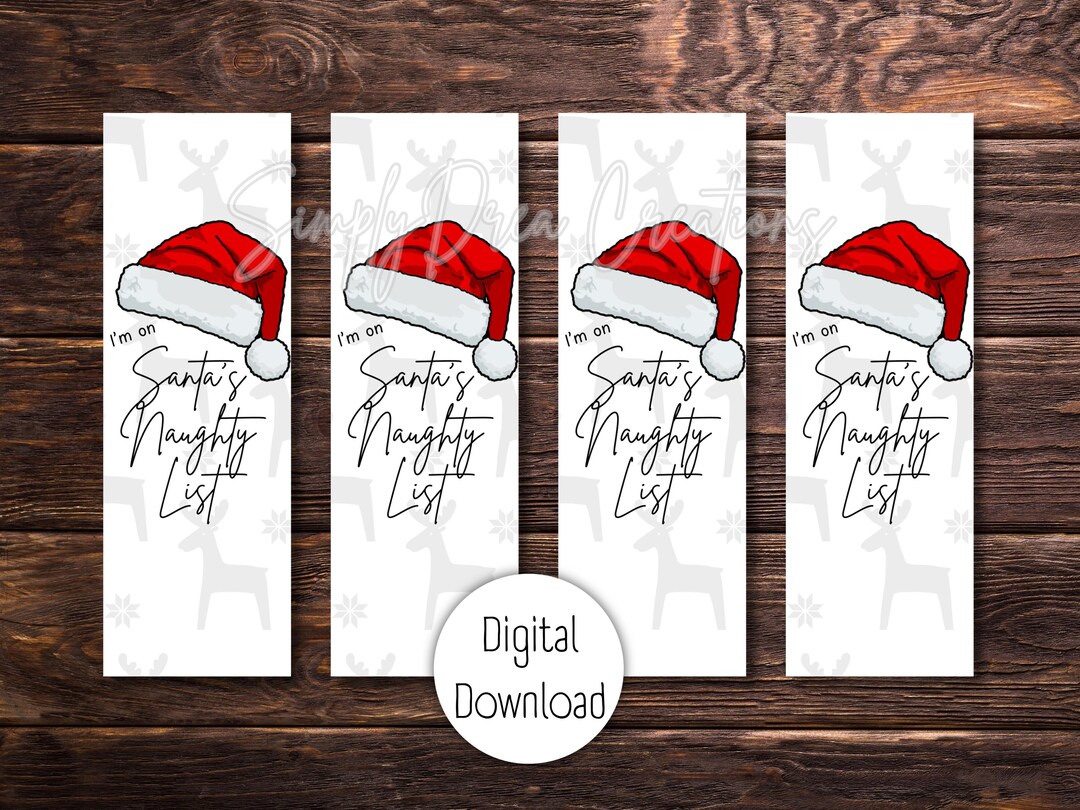 Printable Santa's Naughty List Bookmark Instant Download - Etsy