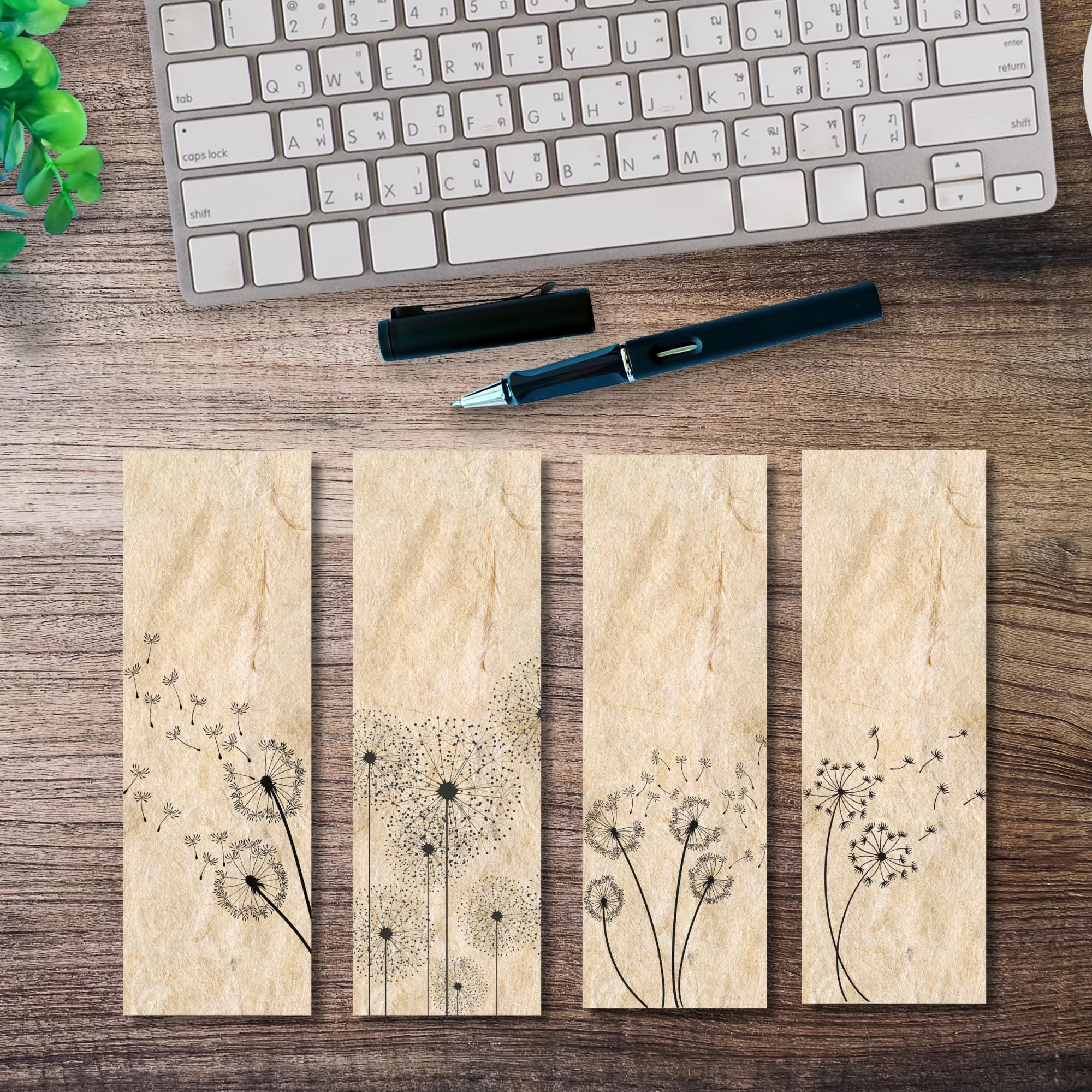 Printable Dandelion Bookmarks, Set of Four Bookmarks, Instant Download ...