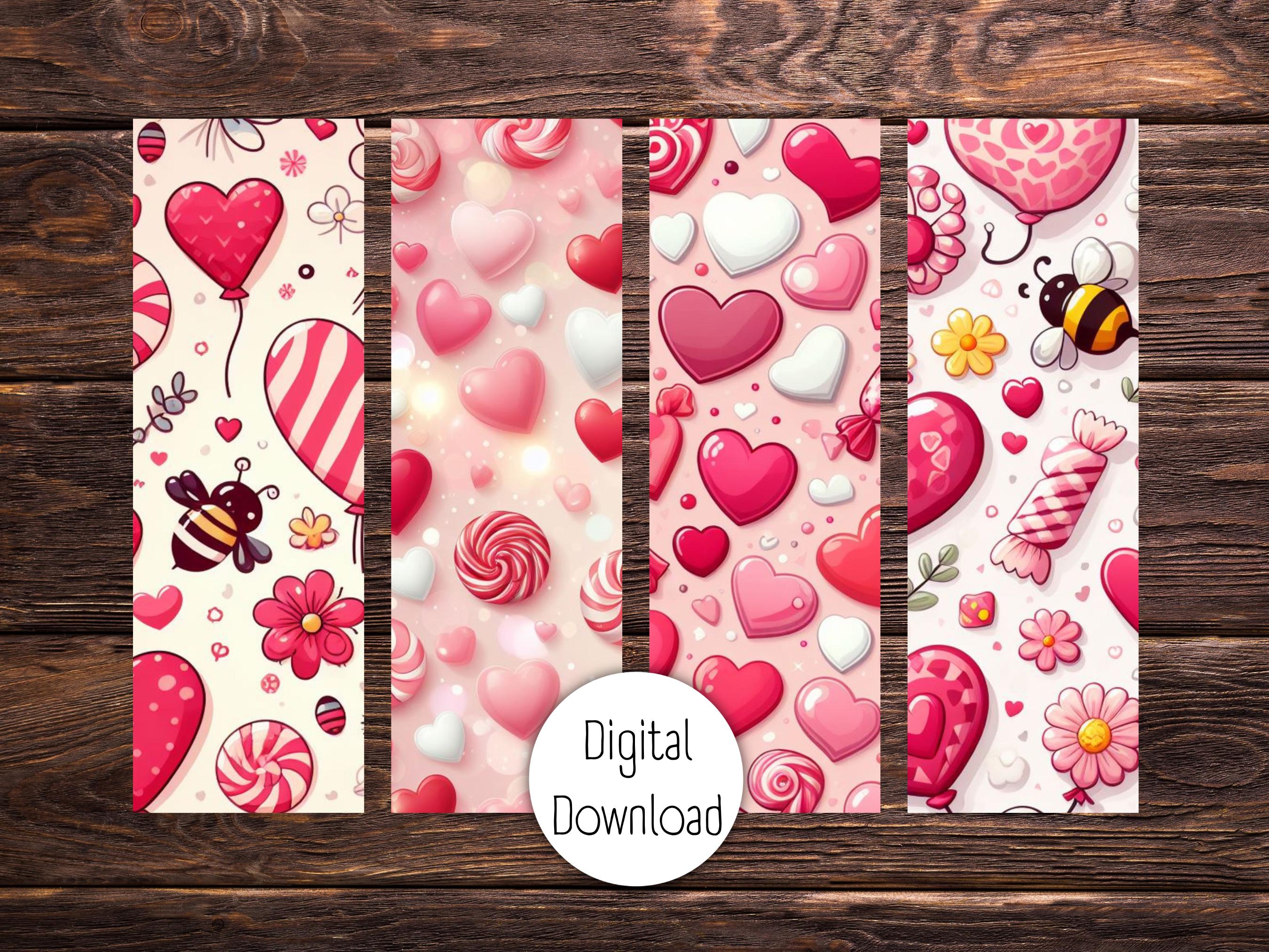 Printable Candy and Hearts Bookmarks | Book Lover Gifts | Instant ...