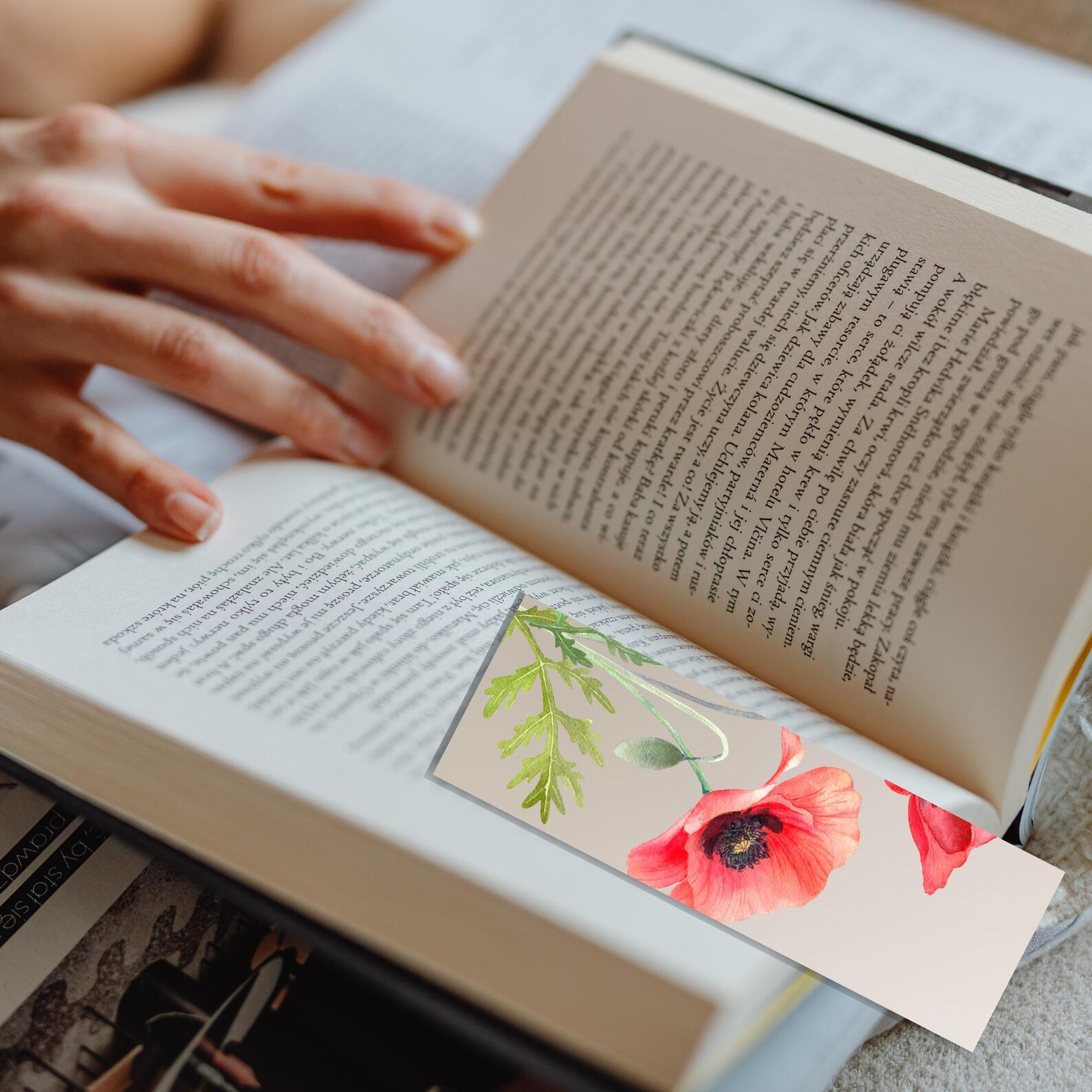 Printable Red Poppies Bookmarks, Set of Four Bookmarks, Instant ...