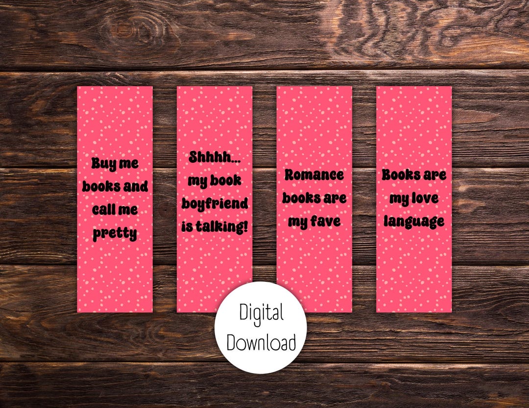 Sassy Bookish Quotes Printable Pink Bookmarks - Instant Download - Etsy