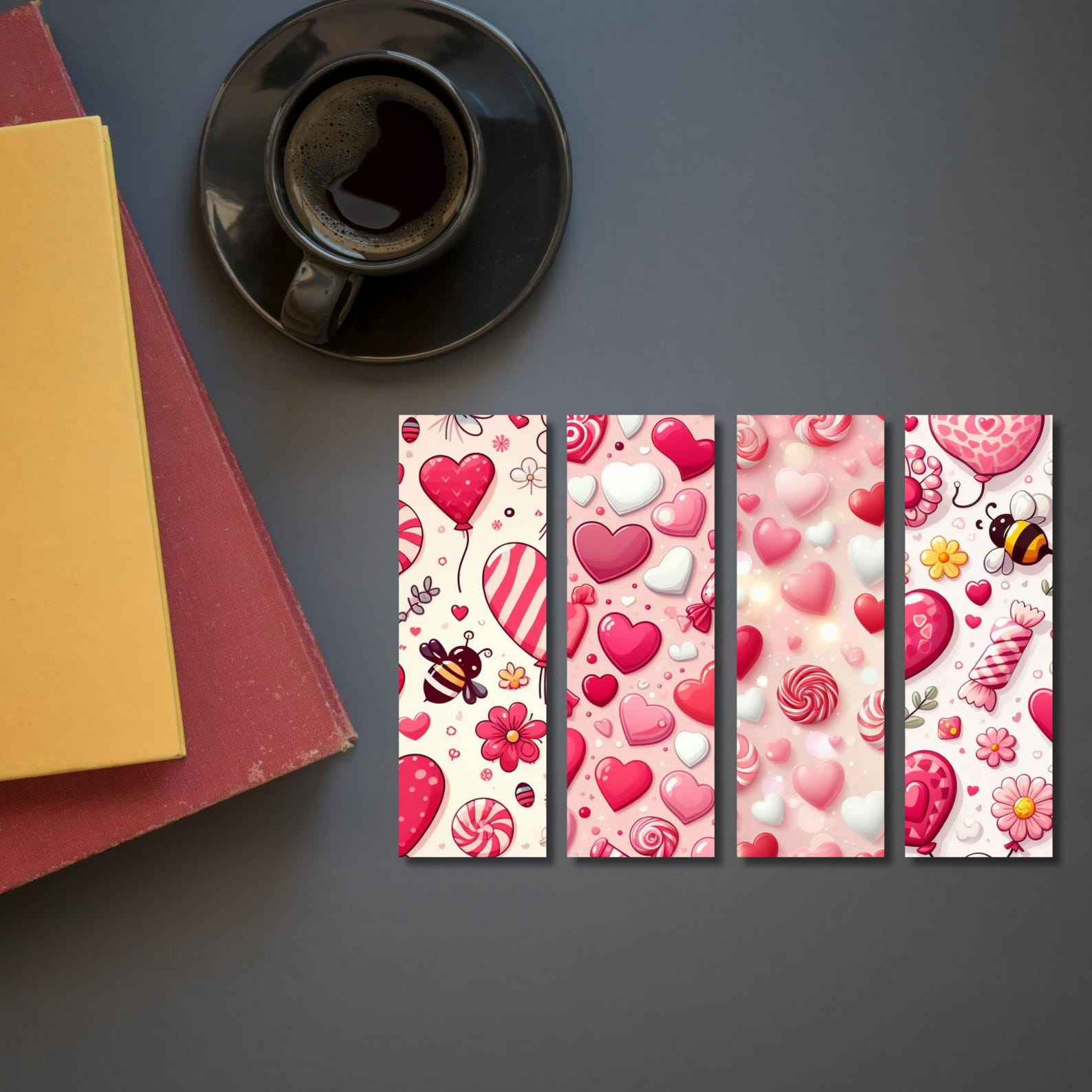 Printable Candy and Hearts Bookmarks | Book Lover Gifts | Instant ...