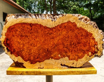 Red Amboyna BURL LUMBER Live Edge Resin Epoxy DIY Natural Slab Wood ...