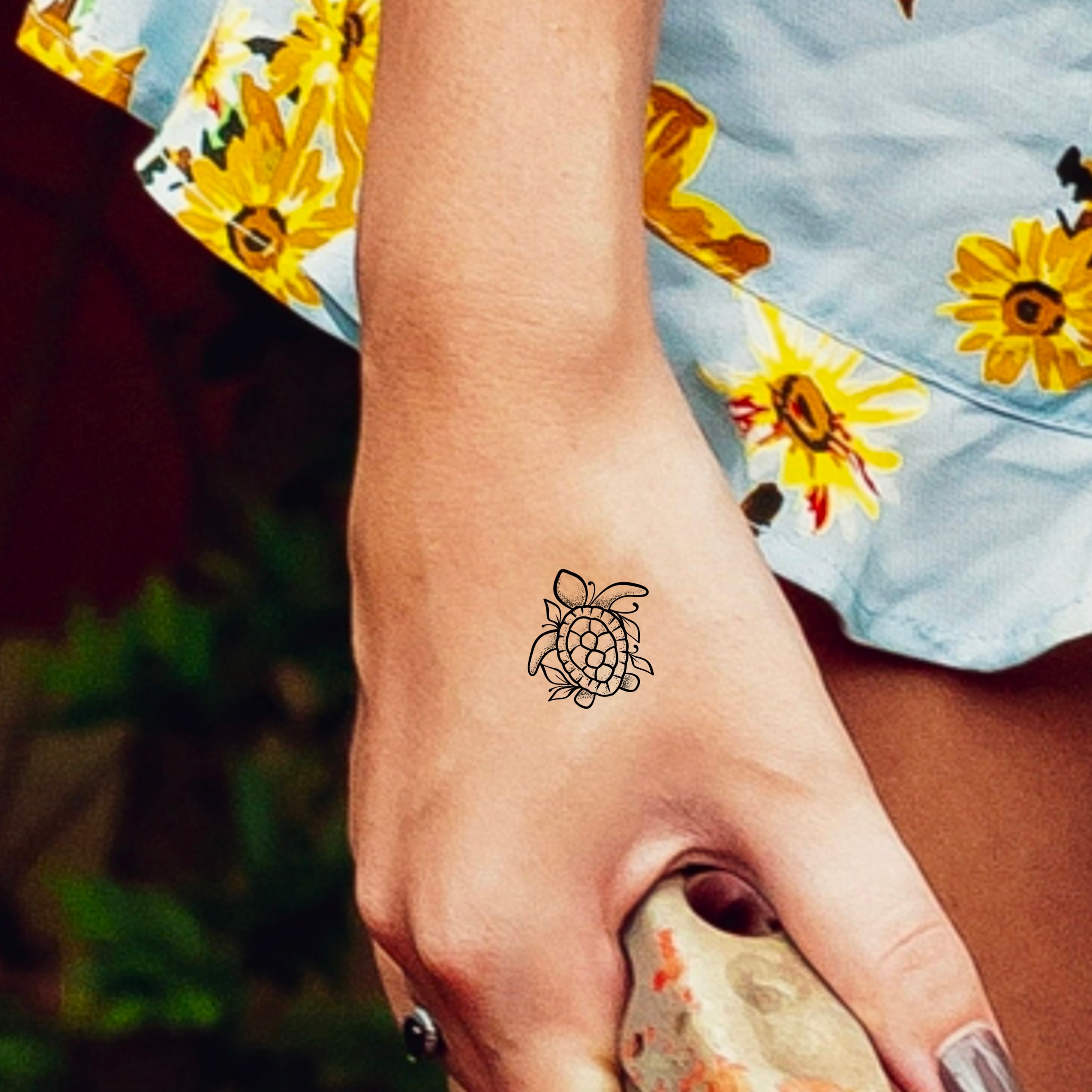 Turtle Temporary Tattoo / Animals Tattoo / Leaves Tattoo - Etsy