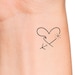 Sun Wave Heart Airplane Temporary Tattoo - Etsy